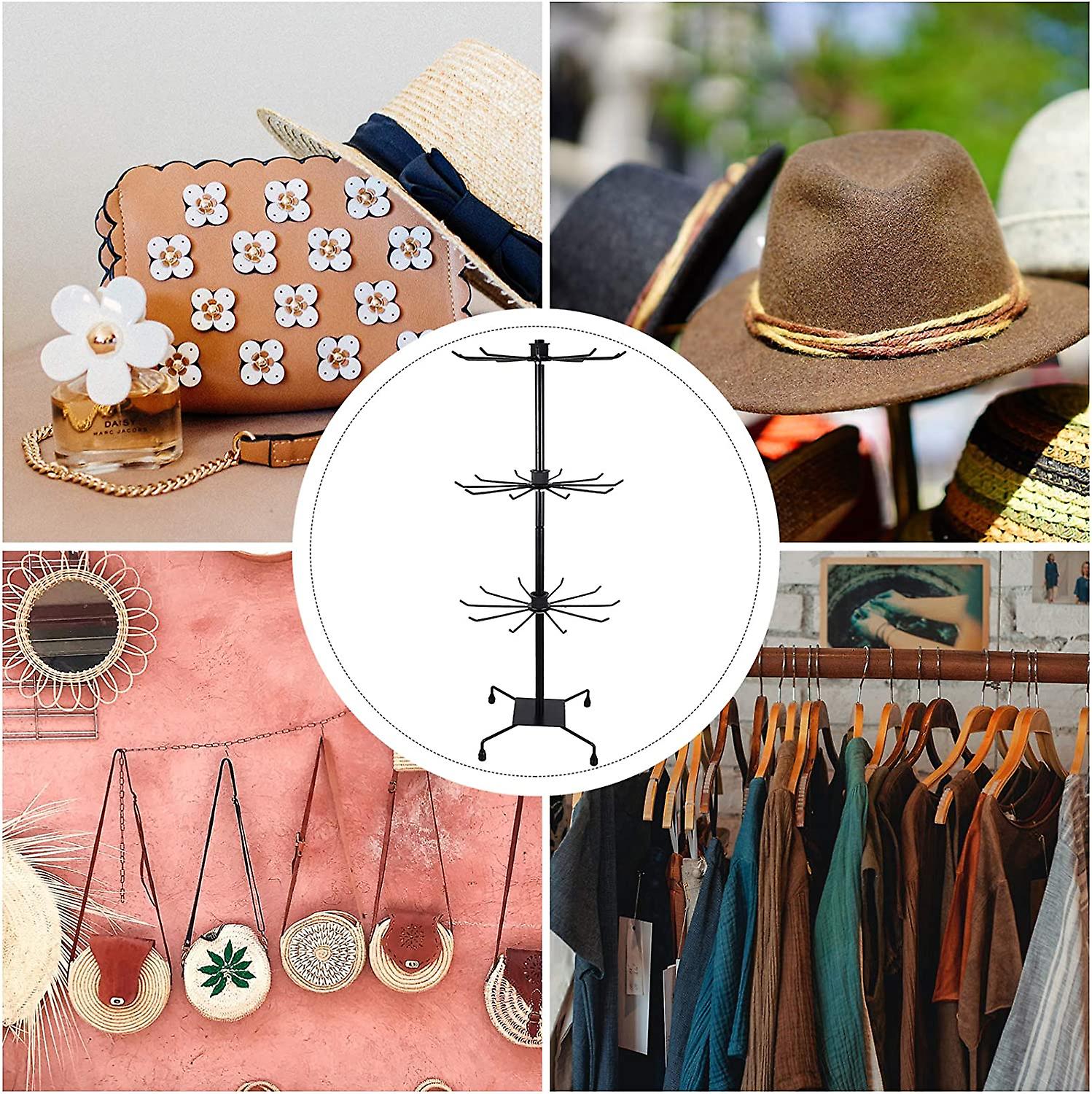 Free Standing Coat And Hat Hanger Organizer Rack Metal Stand Rotating ...