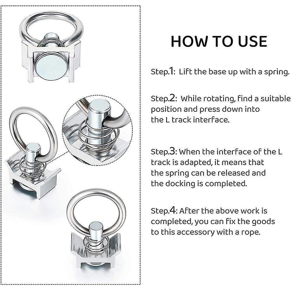 10pcs Single Stud Fitting L Track 4,000lb Capacity With Stainless Steel ...