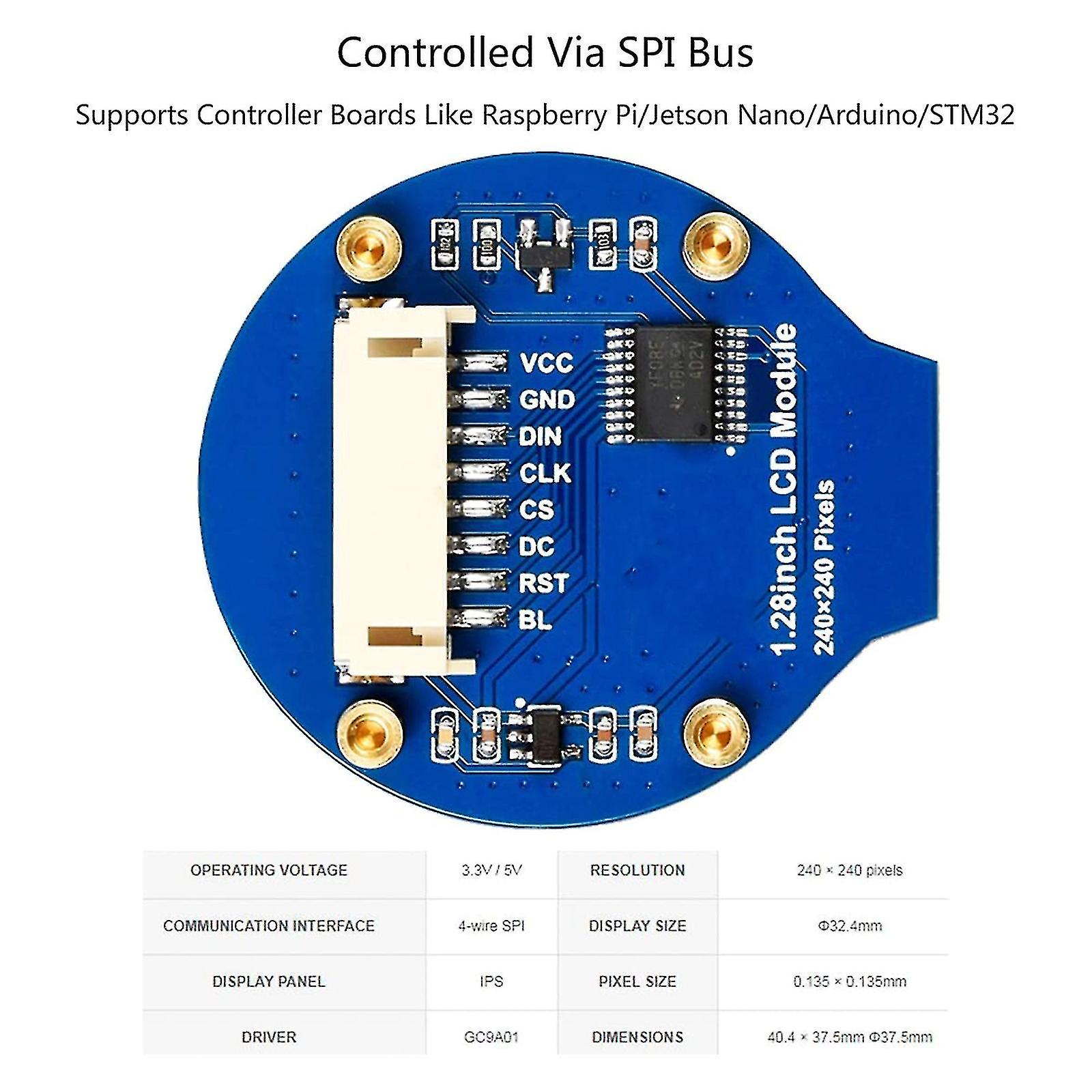 1.28"round Lcd Display Module 65k Rgb 240240 Pixel Spi Interface Gc9a01 ...
