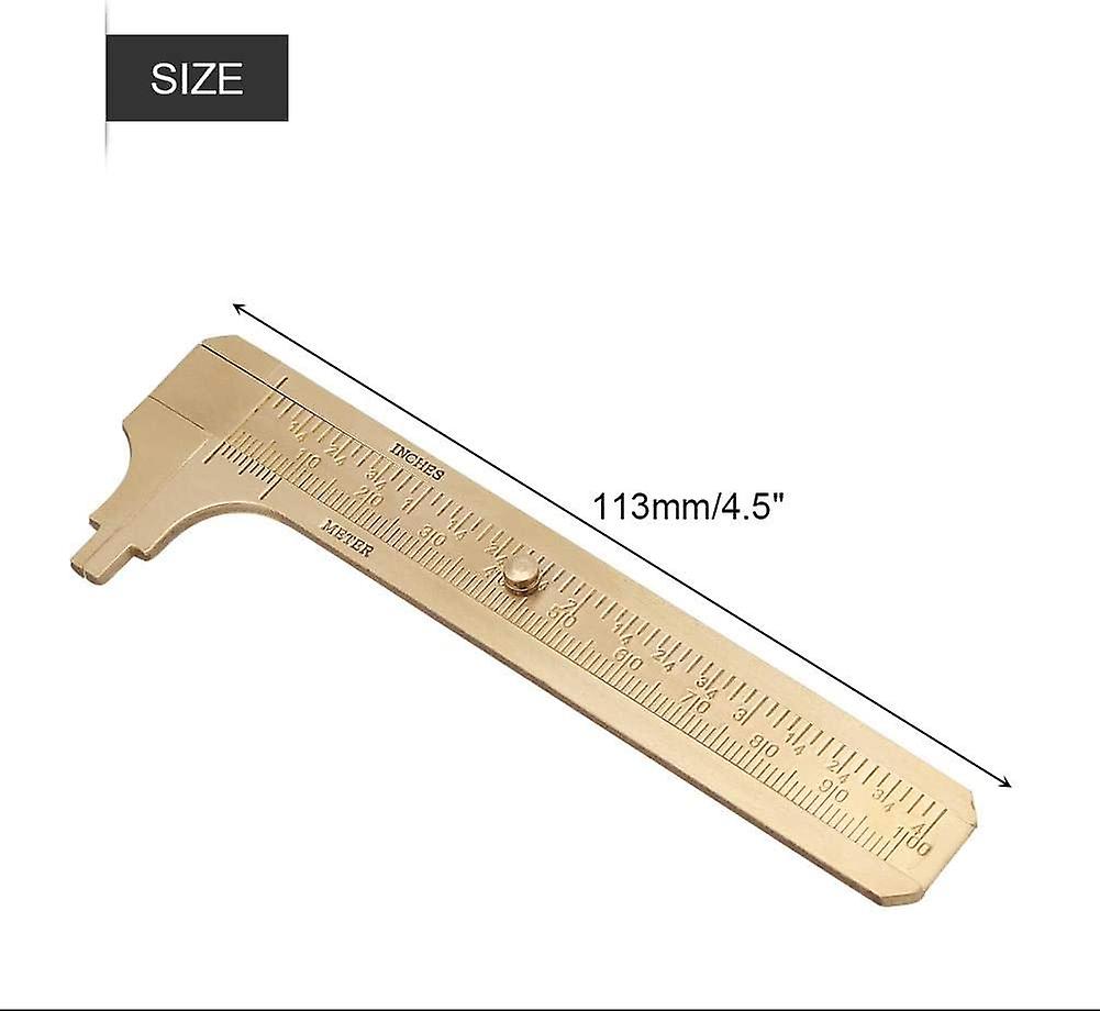 Vernier Caliper - Dual Scales mm/Inch Brass Sliding Vernier Caliper ...