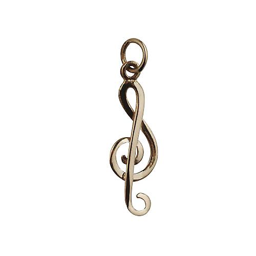 9ct Gold 23x9mm G Clef Pendant or Charm | Fruugo UK