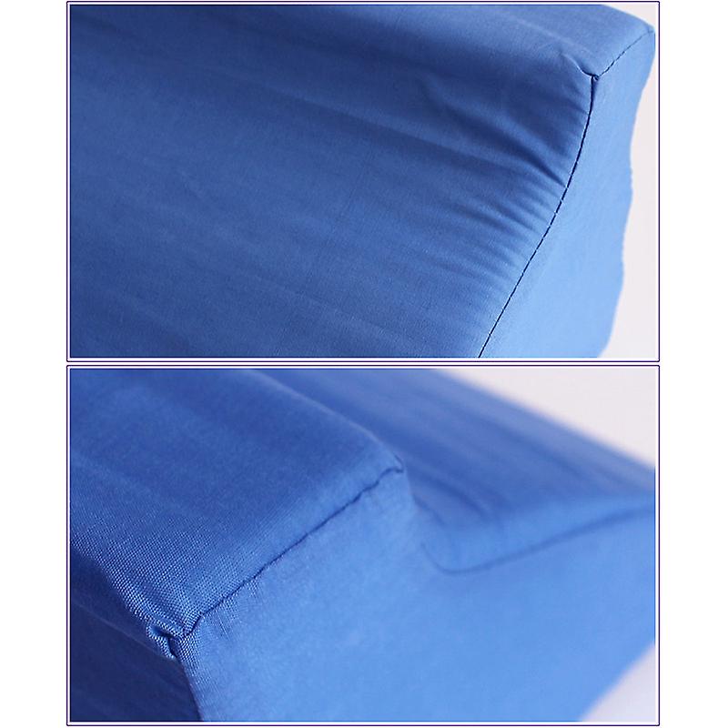 Bed Wedge Pillow Blue Triangle Foam Concealed Zip Removable Washable ...