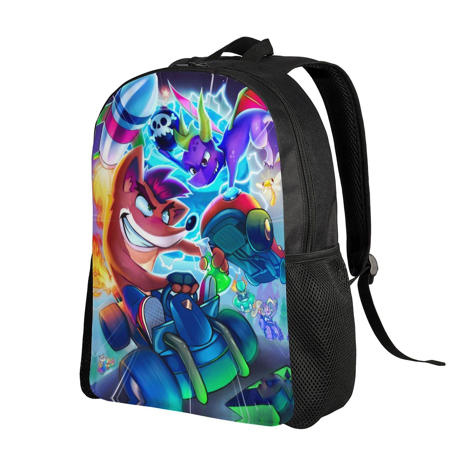 Crash Bandicoot Funny Backpack Daypack for Camping Anime Bag Notebook ...