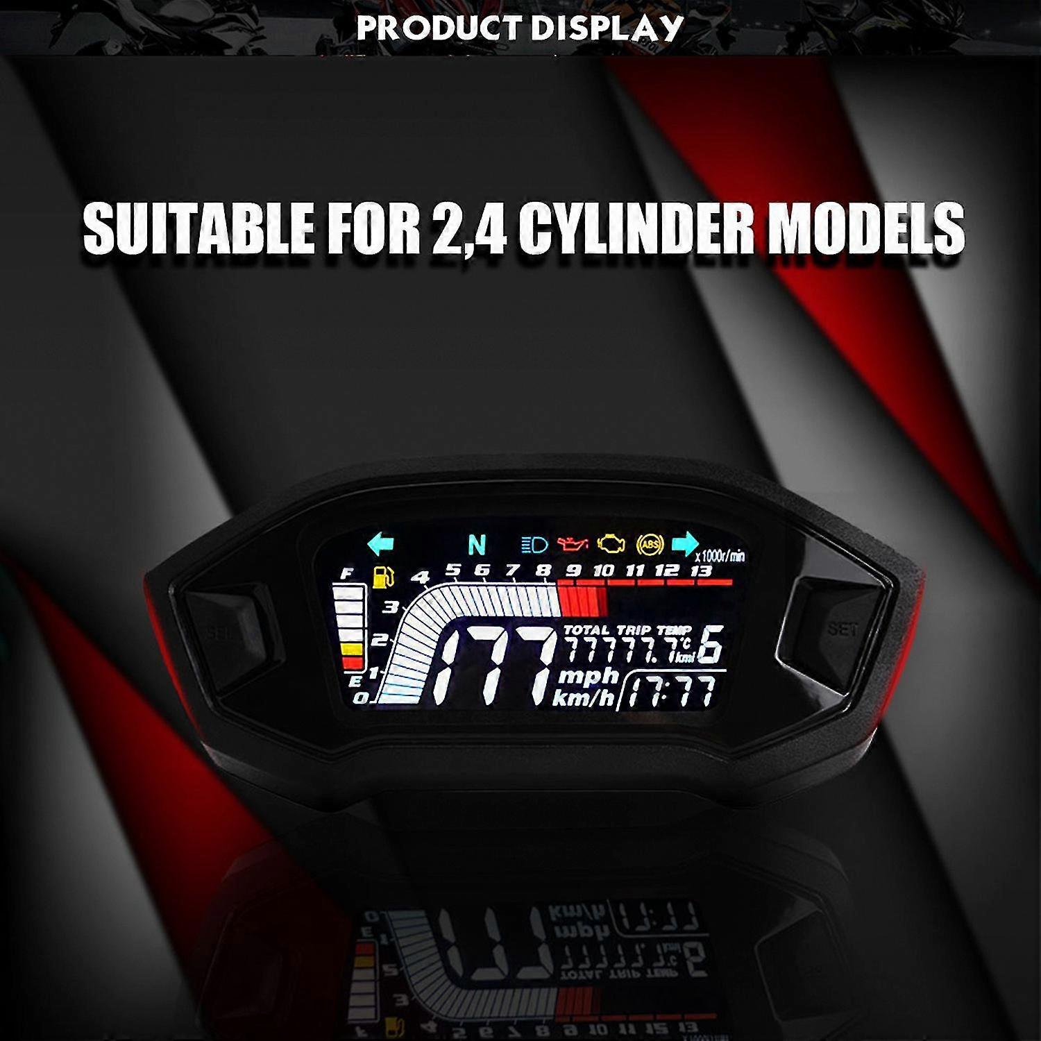 Universal Motorcycle Lcd Digital Speedometer 13000rpm Backlight Digital ...