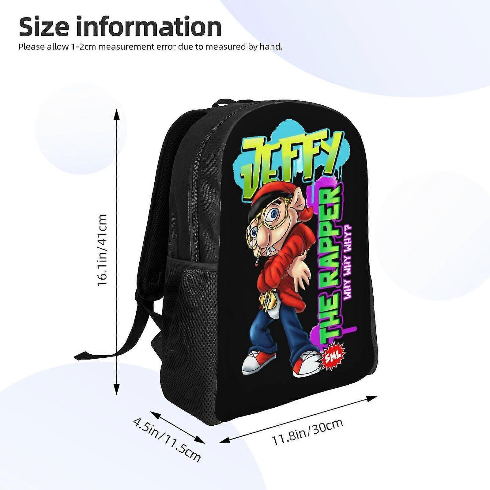 SML Jeffy The Rapper Unisex Backpack Laptop School Bag College Student ...