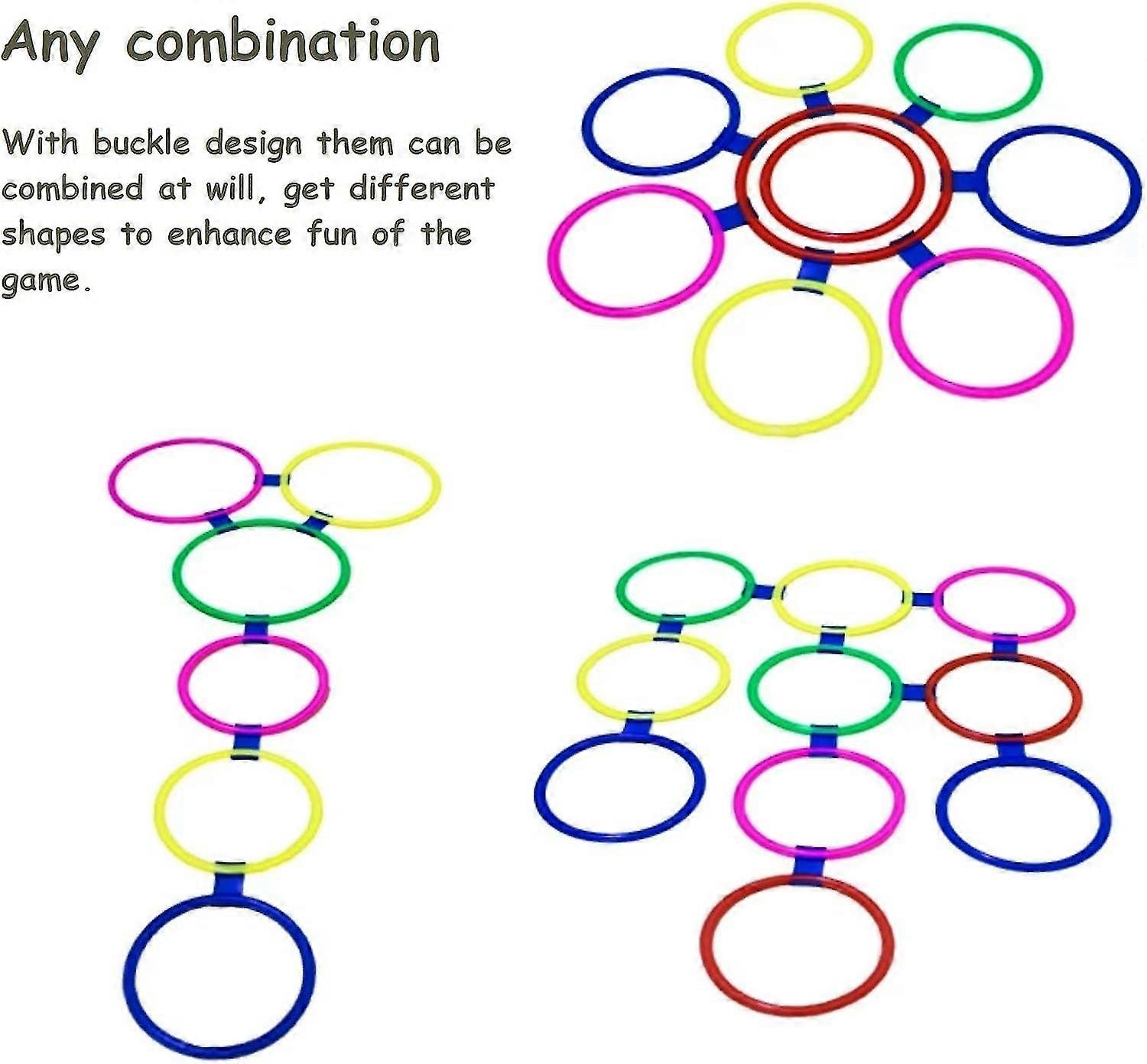 Hopscotch Ring Game with 10 Rings and 15 Connectors for Indoor Outdoor ...
