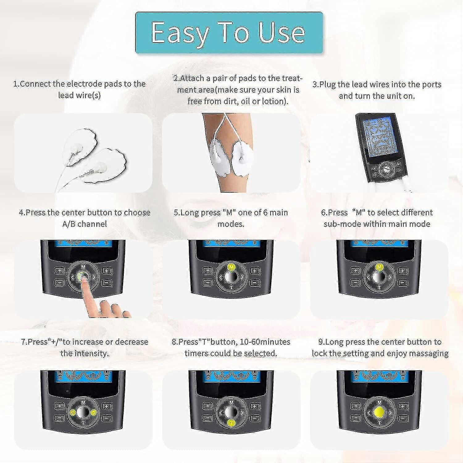 מכשיר נטען Tens Machine Muscle Massager לדיקור לשיכוך כאבים | Fruugo IL