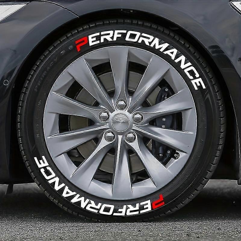 8pcs For 4 Tires Car Tire Letter Stickers PERFORMANCE 3D PVC Stickers ...
