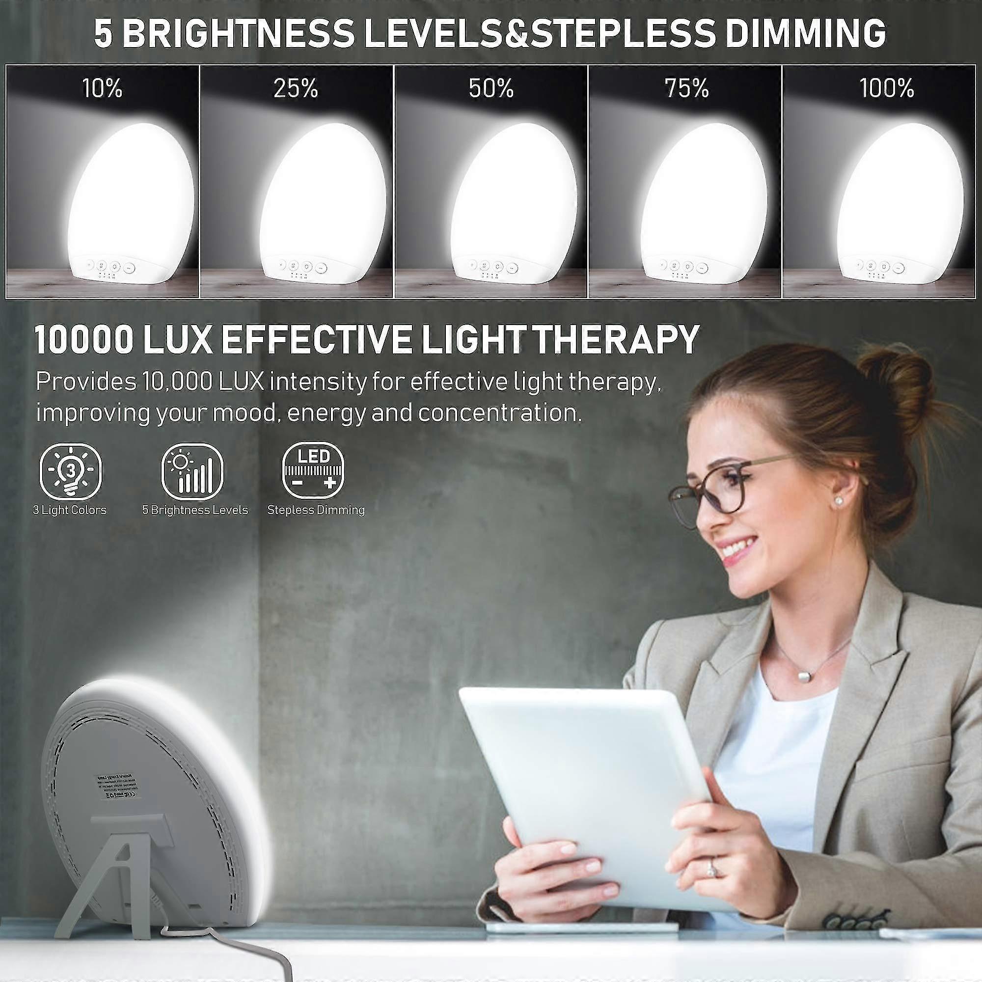 Daylight lamp 10000 lux light therapy lamp with memory function light ...