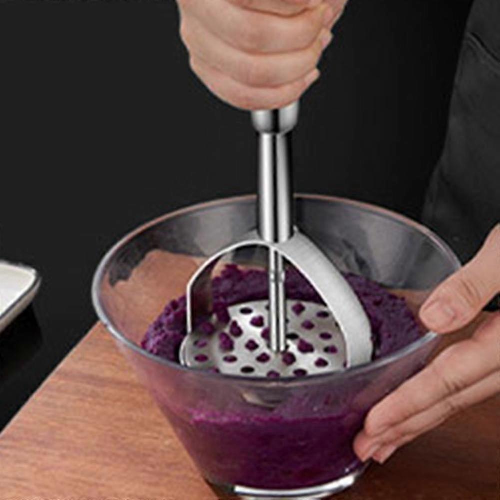 Stainless Steel Potato Masher with Spring Handle Labor-Saving Food ...