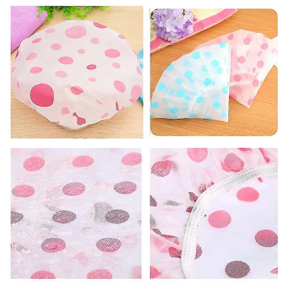 Shower Cap, 3 Pieces Waterproof Shower Caps Plastic Reusable Shower Cap ...