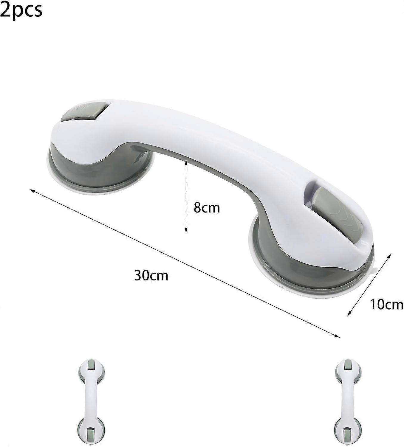 2x Suction Cup Shower Handles- No Drilling - Wall Mounted Bathtub ...