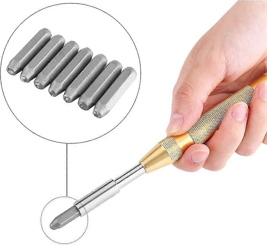 38 Pieces Metal Punch Tool Set Automatic Letters And Number Metal ...