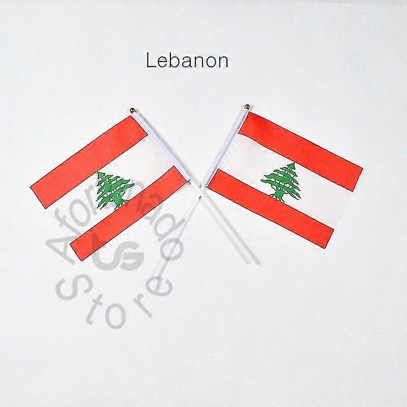 Lebanon 14*21cm 10pieces Flag Banner Hand Waving Flag National Flag For ...