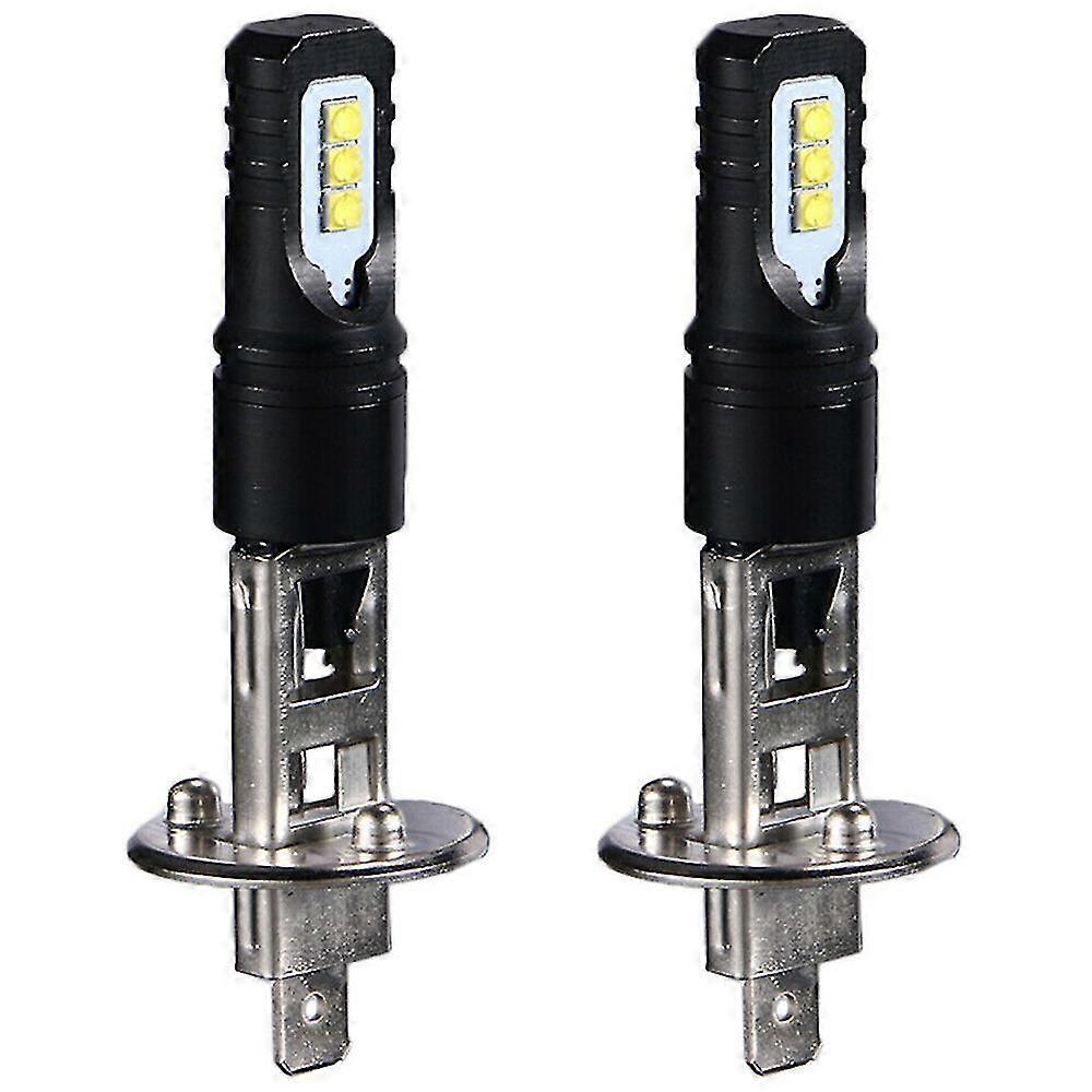 2x H1 6000k Super Bright White 6000lm Drl Led Headlight Bulb Kit High ...