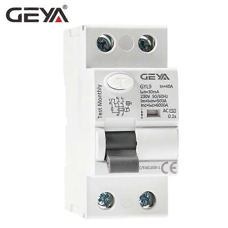 GEYA GYL9 AC Type RCCB Electromagnetic Residual Current Circuit Breaker AC ELCB 2 Pole 25A 40A ...