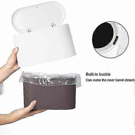 Small Table Top Waste Bin With Push Button Lid For Office, Bathroom ...