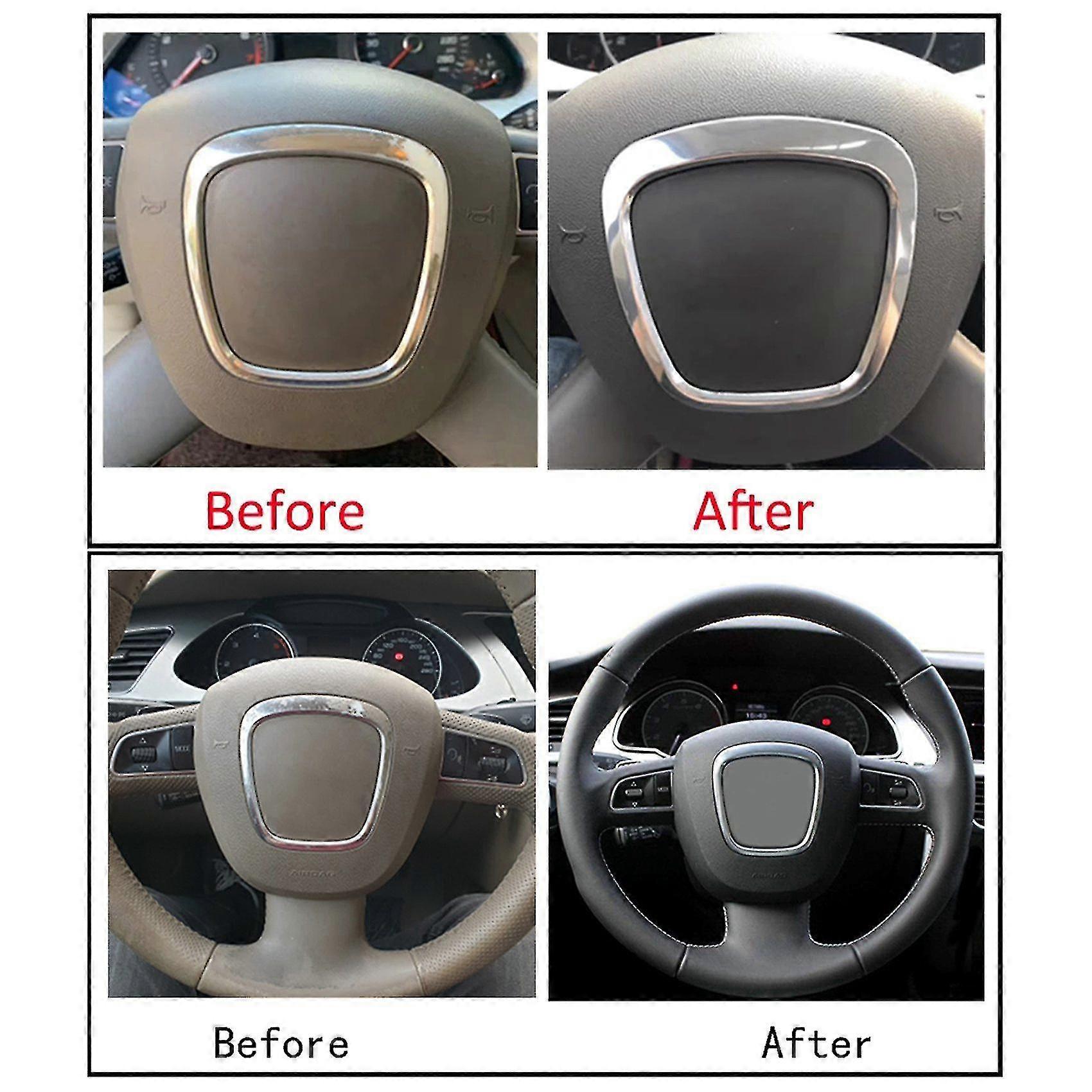 Car Chrome Steering Wheel Trim Cover Emblem Frame Sequin Centering ...