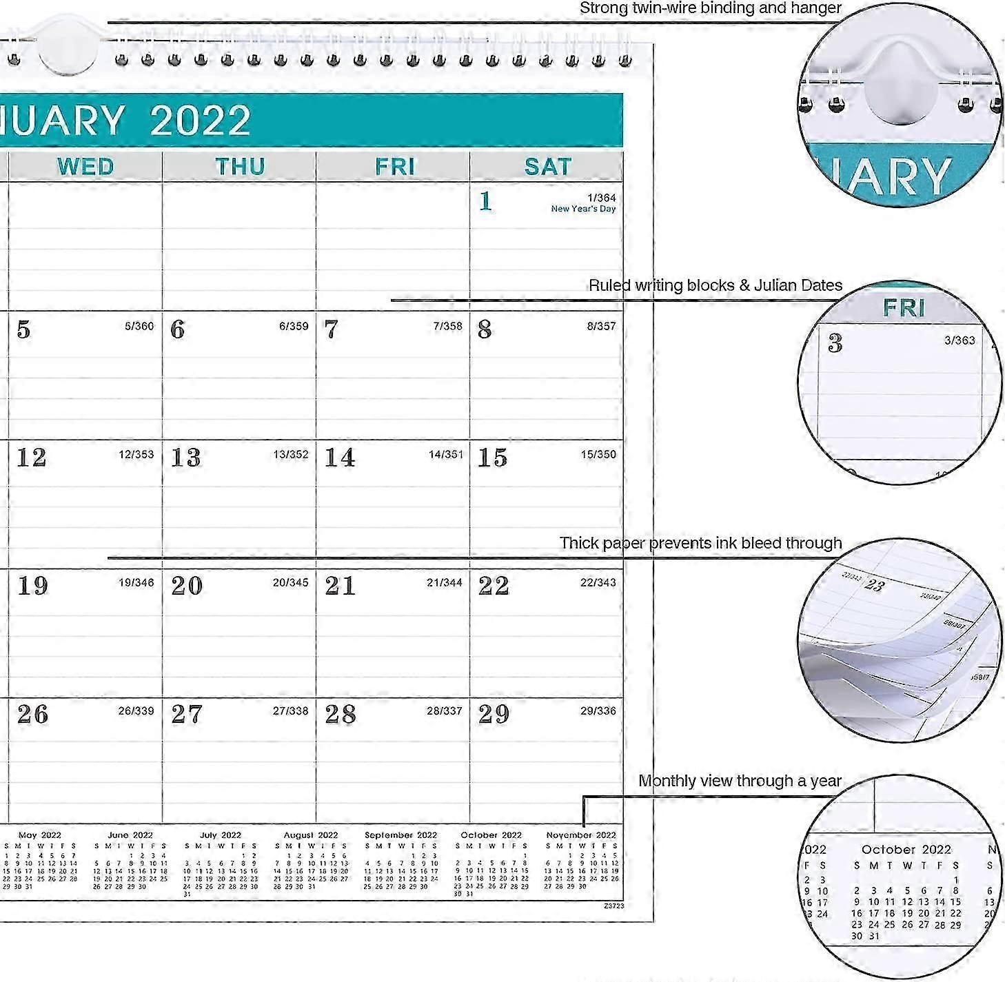 Calendar 2022 - Wall Calendar 2022 From January 202 To June 2023, 12 ...