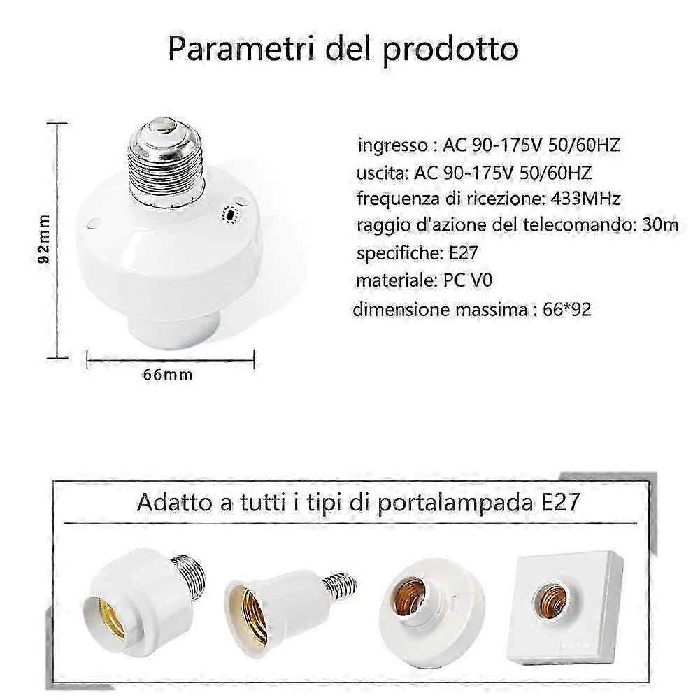 Wireless Remote Control Lamp Socket E27 Bulb Base, Wireless Switch Kit ...