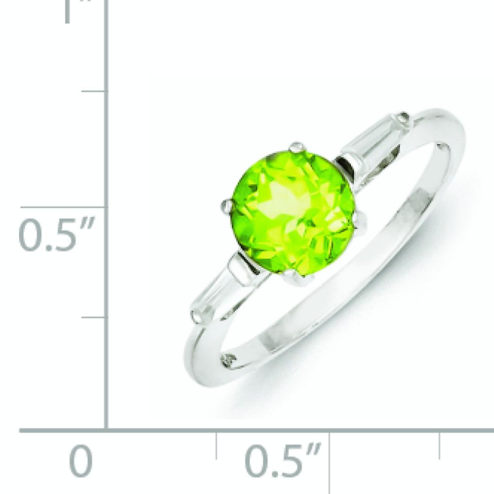 925 Sterling Silver Polished Solid Back Peridot and CZ Cubic Zirconia ...