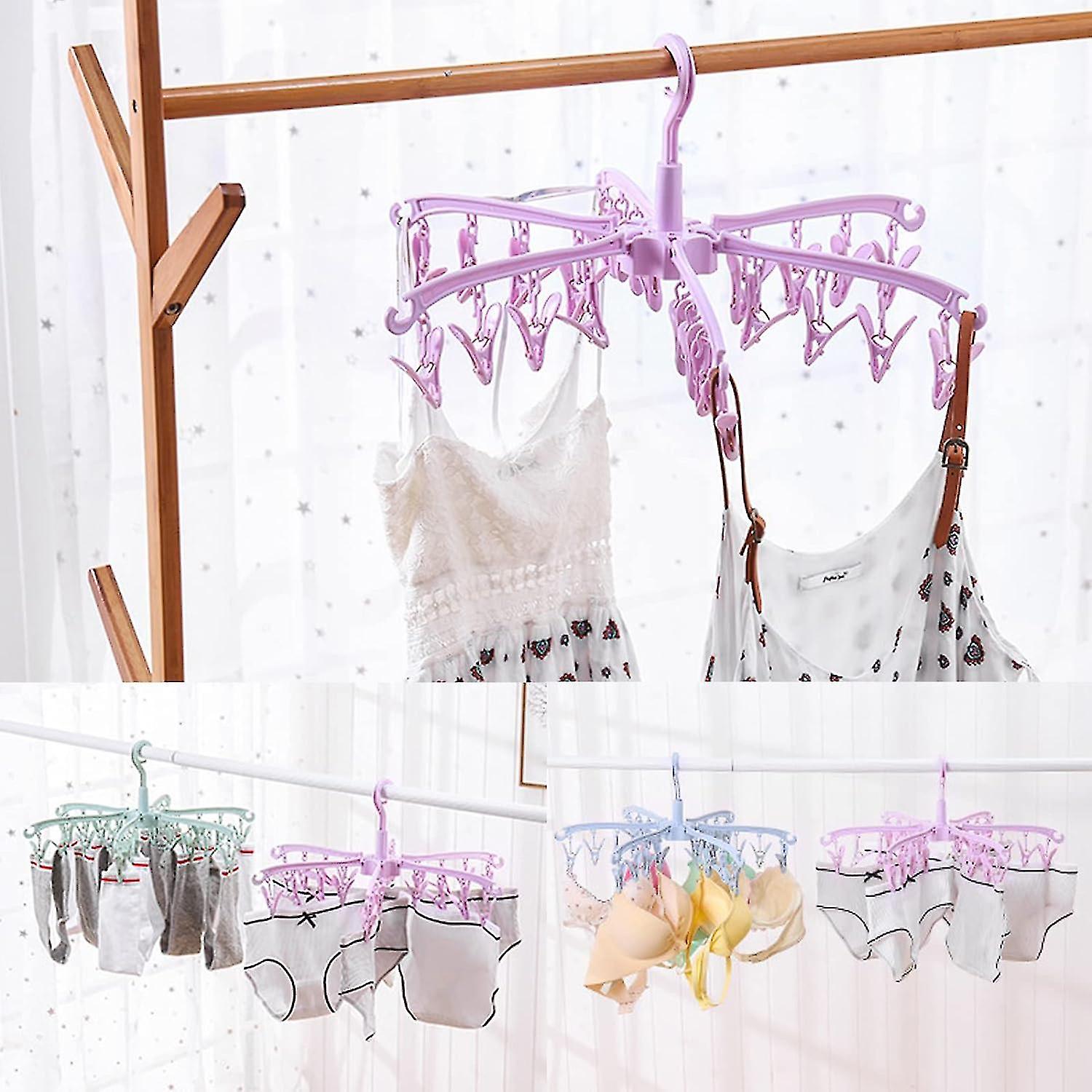 Foldable Hangers Portable Plastic Hangers 360 Swivel Folding Hanger Non ...