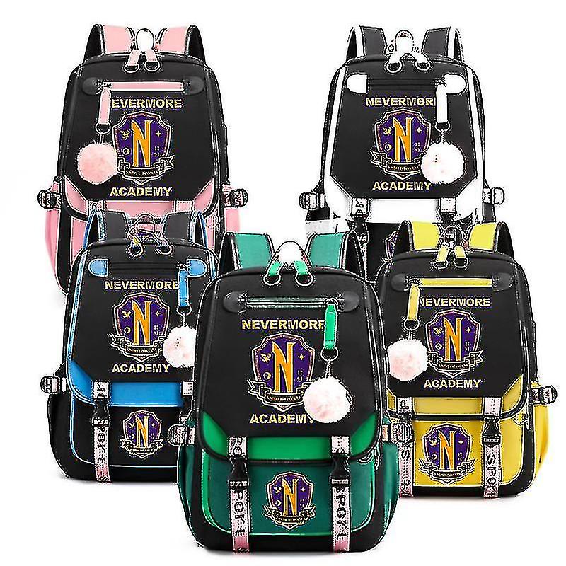 Wednesday Addams Backpack Teenage Girls Boy Laptop Rucksack Student ...