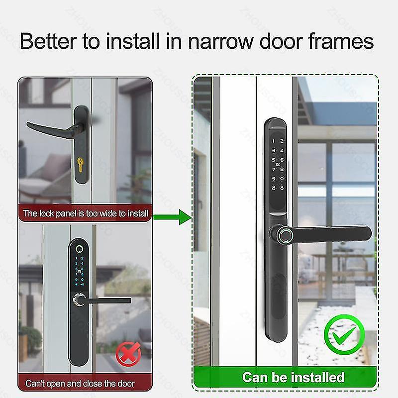 IP66 Waterproof TTLock APP Aluminum Alloy Sliding Door Smart Lock ...
