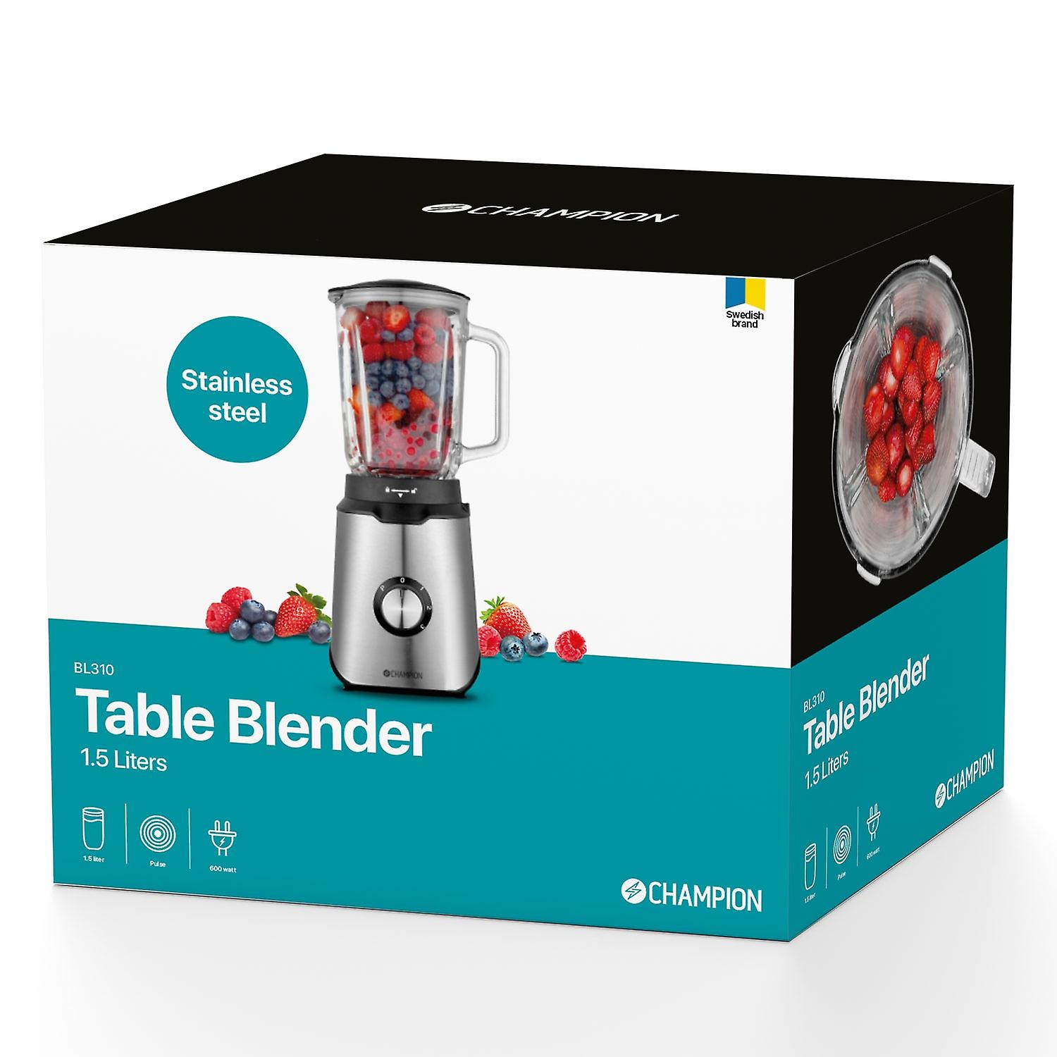 Blender 1,5L 600W Glass Jug BL310 Stainless | Fruugo UK
