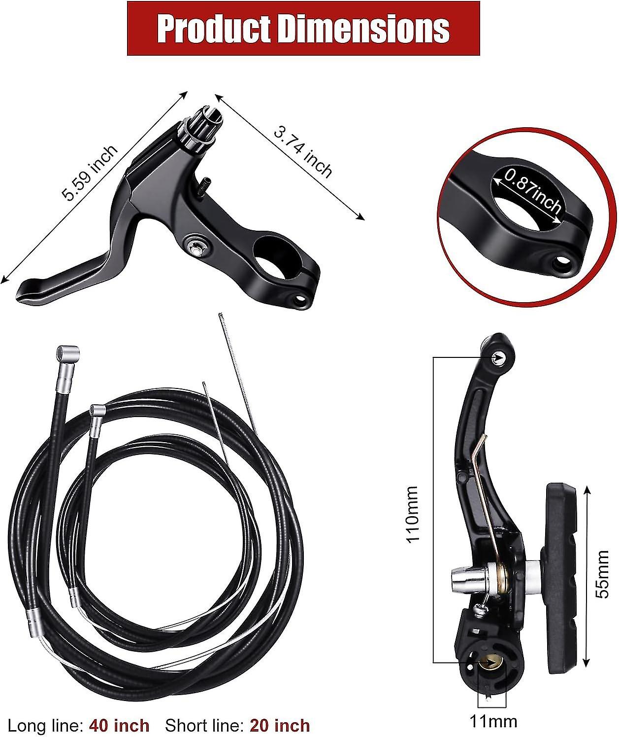 Complete Bike Brake Set, Black Front and Rear Bike MTB Hybrid Brake ...