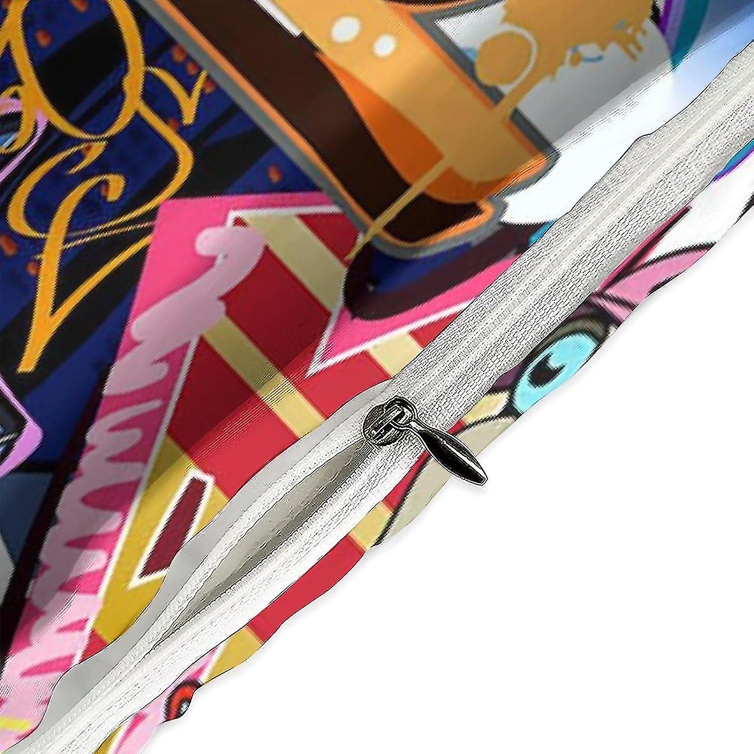 Graffiti D Duvet Cover Set Layered Text for Kids Adults Printed Duvet ...