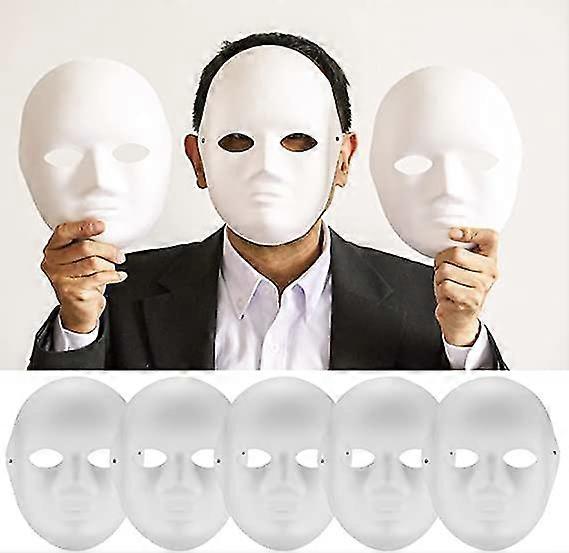 10 Pieces White Paintable Paper Masks, Diy Pulp Paper Masks Painted ...
