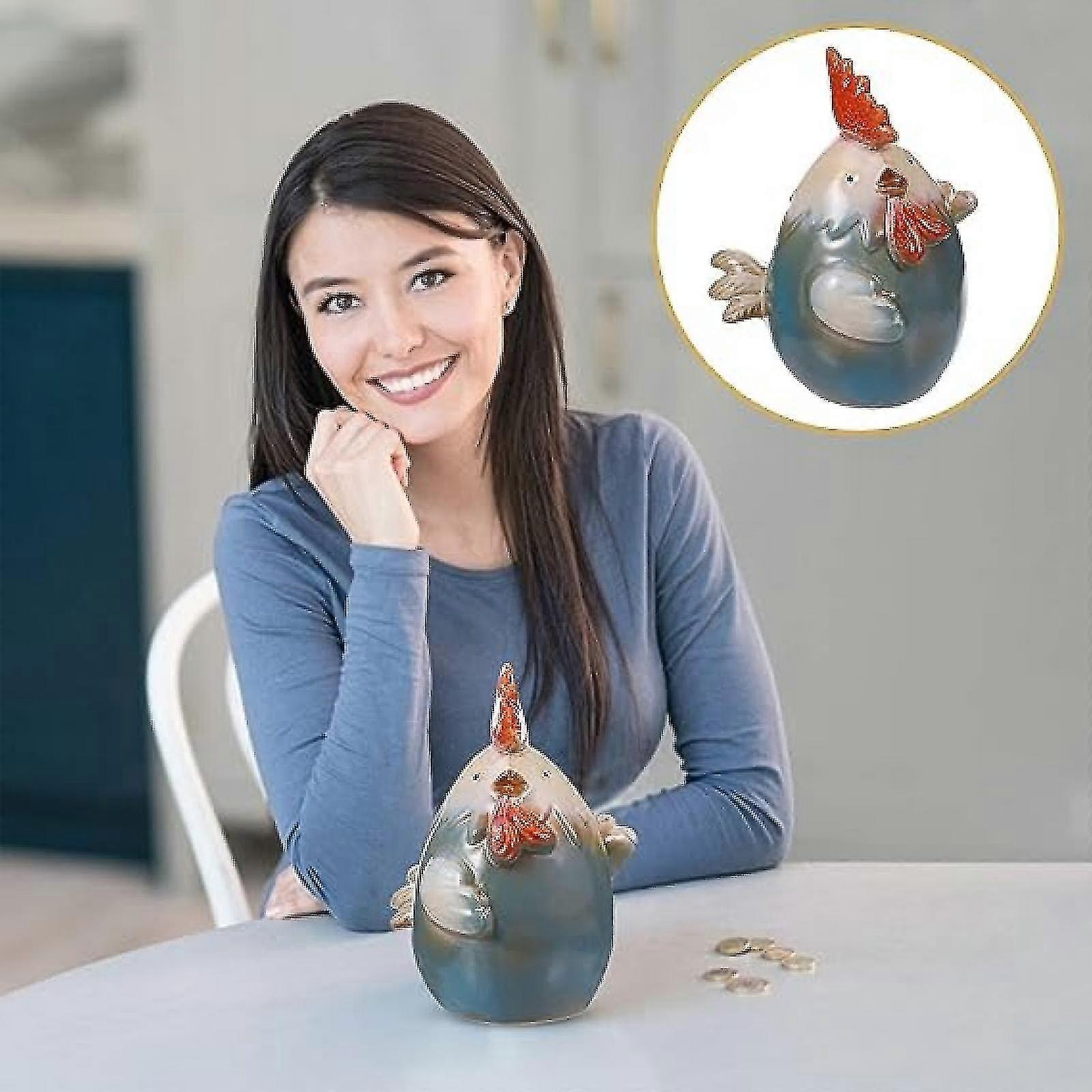 Ceramic Piggy Bank Rooster Money Bank Chicken Coin Jar Desktop Ornament ...