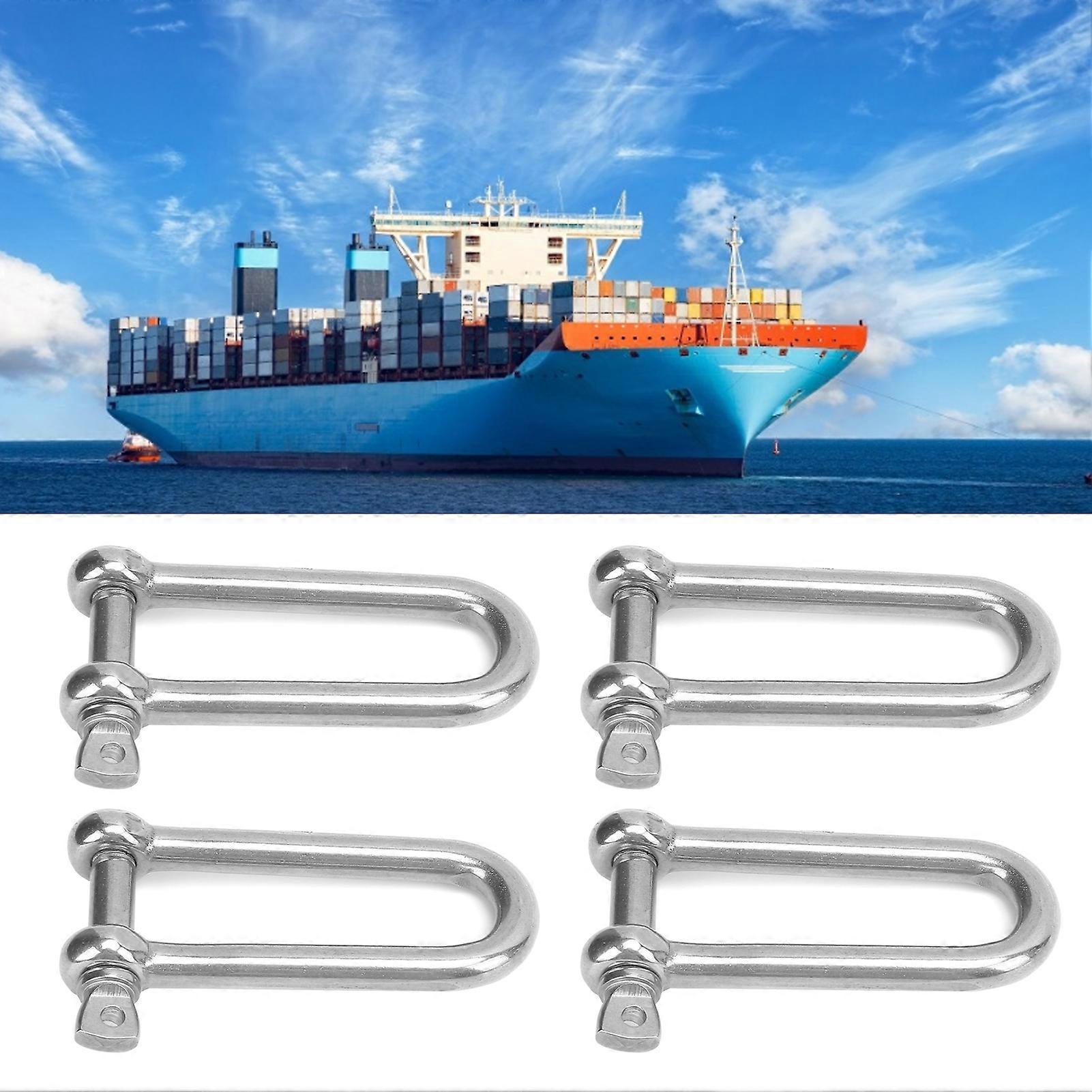 4pcs Stainless Steel U Type Shackle Lengthen U Sling Screws Wire Rope ...
