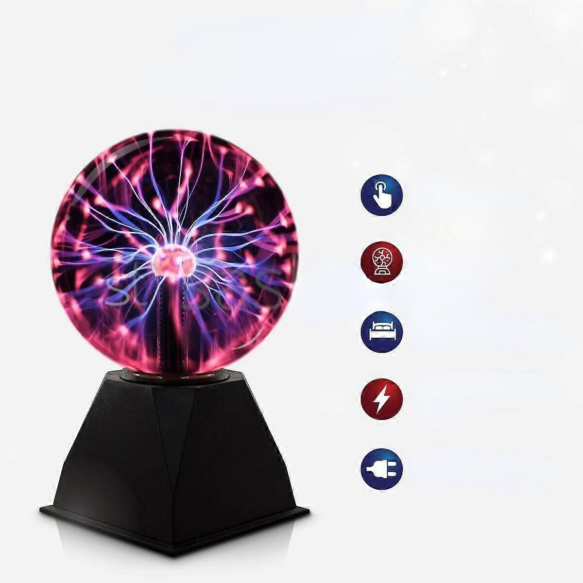 8" Plasma Ball Light Glowing Desk Lamp Sound Touch Activated Party ...