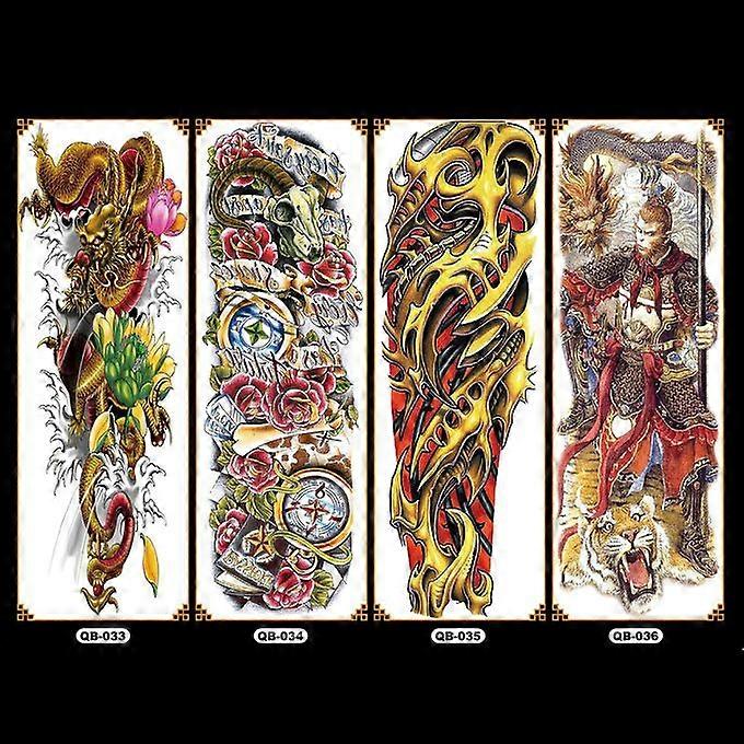 QB Arm Flower Tattoo Sticker Waterproof Temporary Tattoo Sleeve Body ...