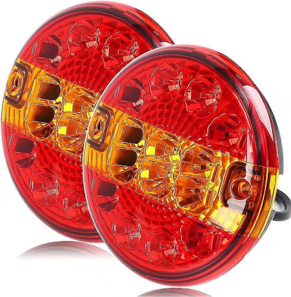 2pcs 12/24v Led Round Light Trailer Tail Light Hamburg Lighting For ...