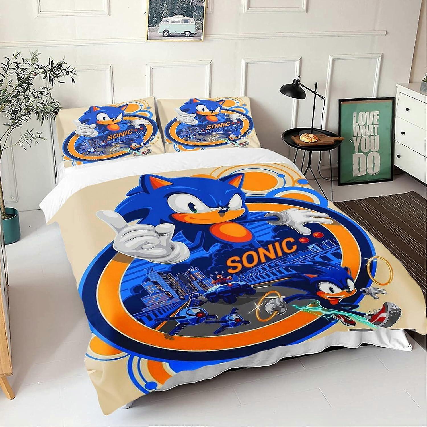 Sonic Bedding Set - Anime Sonic Bedding Set - Duvet Cover Set, 3D Print ...