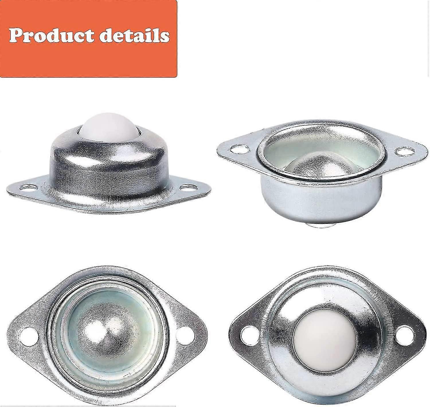 6 Pieces Ball Caster Wheels, Transport Bearing Furniture Rollers, Flat Ball Rollers, Easy ...