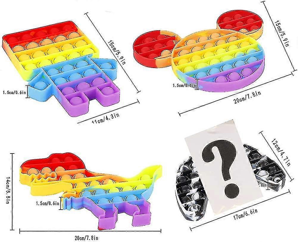 4 Pack Pop Fidget Figetget Sensory Its Toy Popping Poppet Anxiety ...