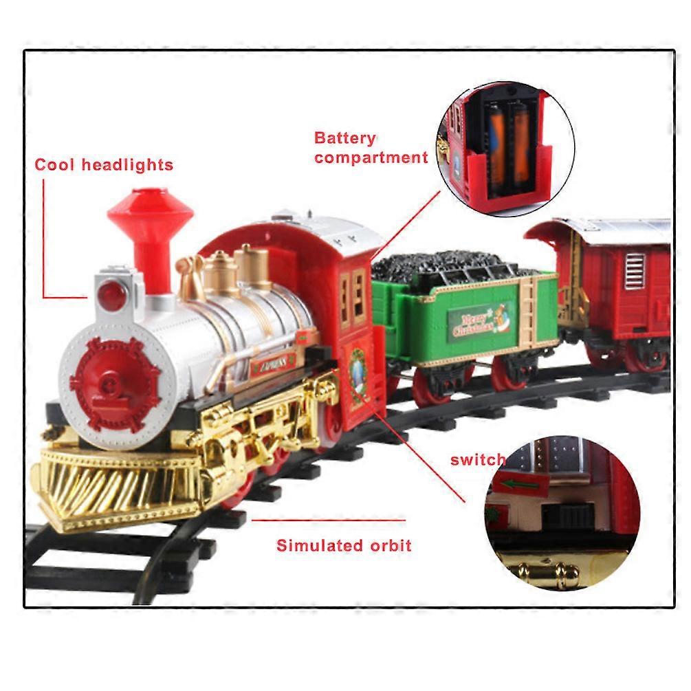 Christmas Train Set Toys with Lights and Sounds, Electric Train Set ...