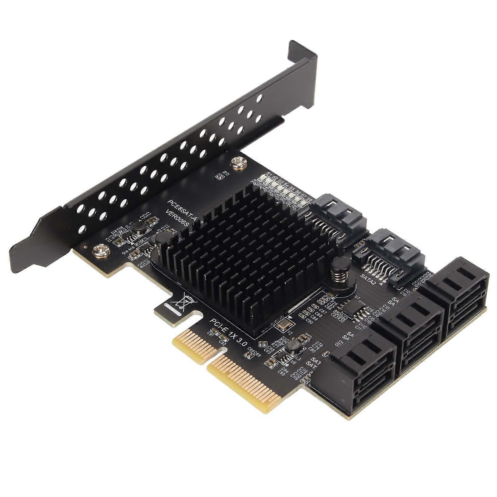 SATA Card 8 Port Support Hot Swappable Boot System Disk PCIE to SATA 3. ...