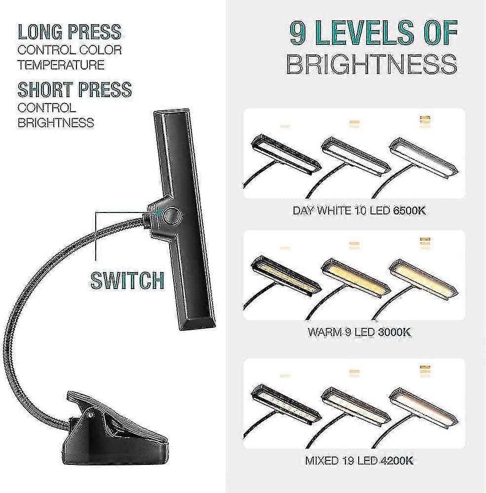Professional Musician Super Bright 19 Led Music Stand Light, Clip On ...
