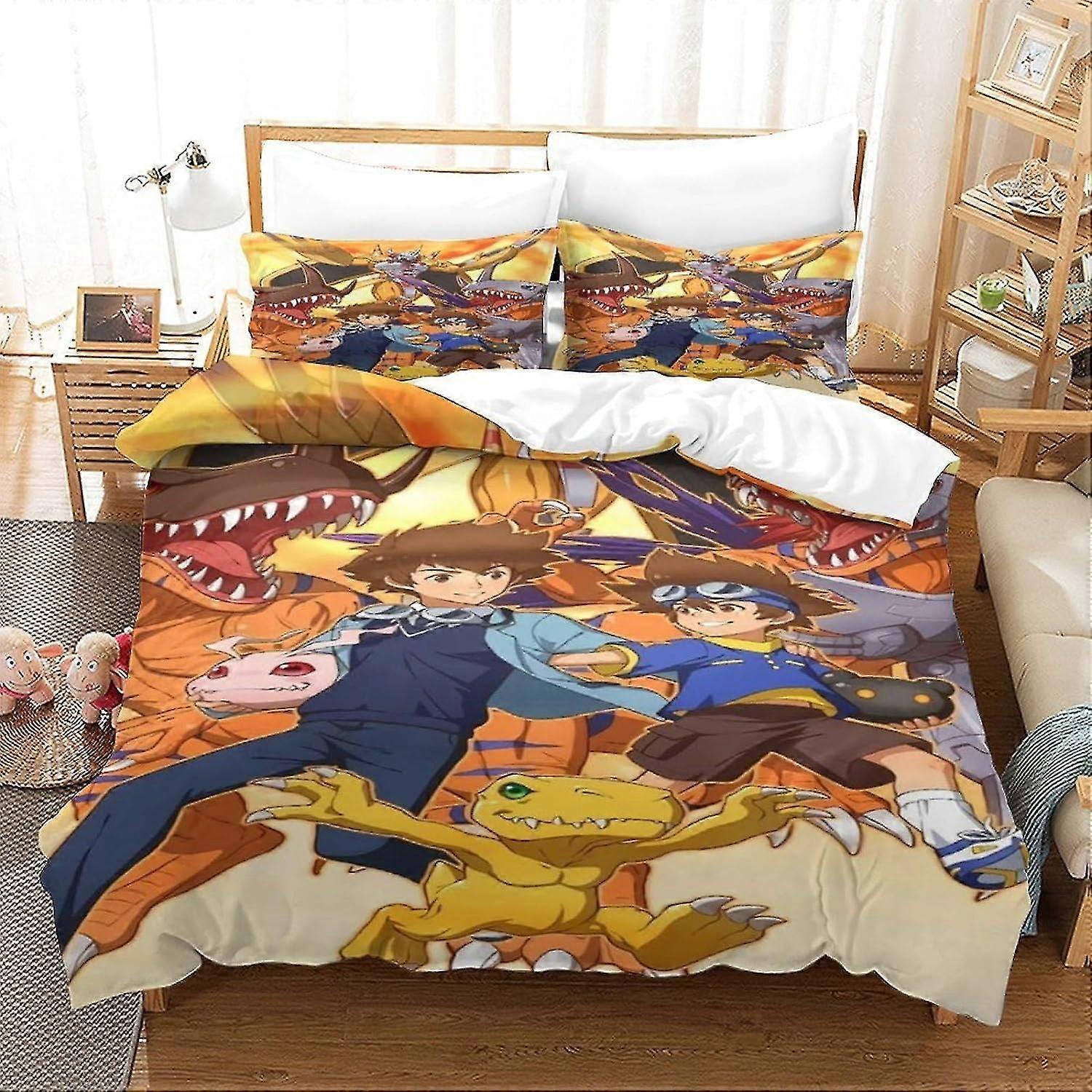 o3842 Bed Sheets Digimon 3D Print Duvet Cover Bedding,3 Pcs Set Anime ...