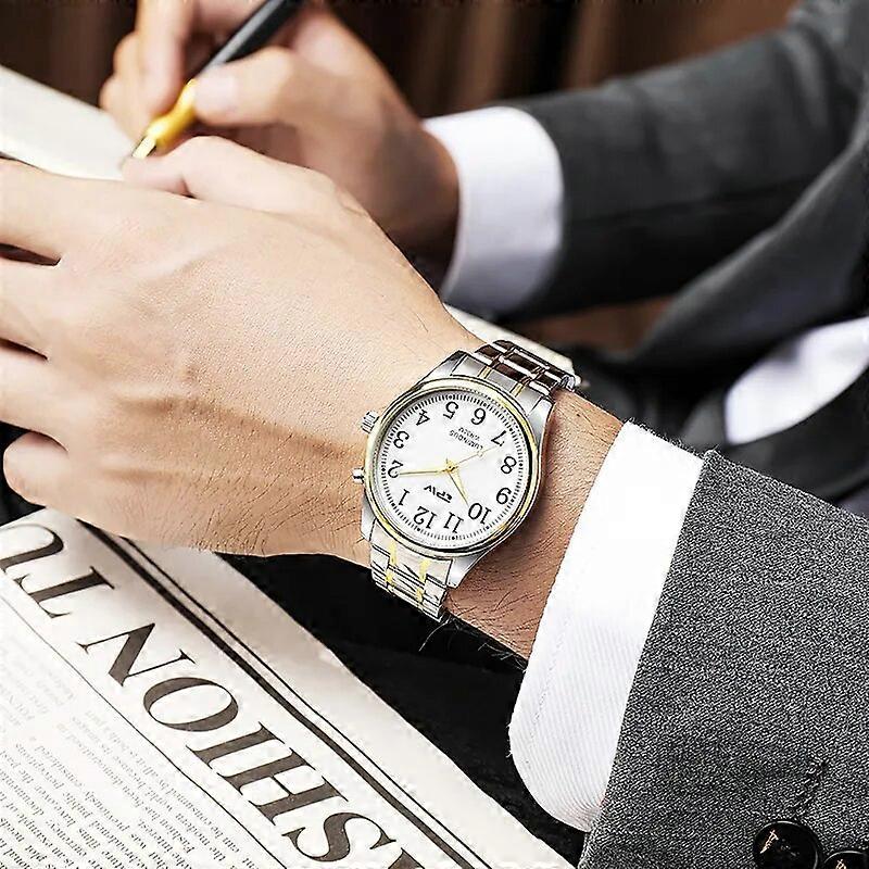 Light Up Watch Dial Full Luminous Face 40mm Easy Reader Stainless Steel ...