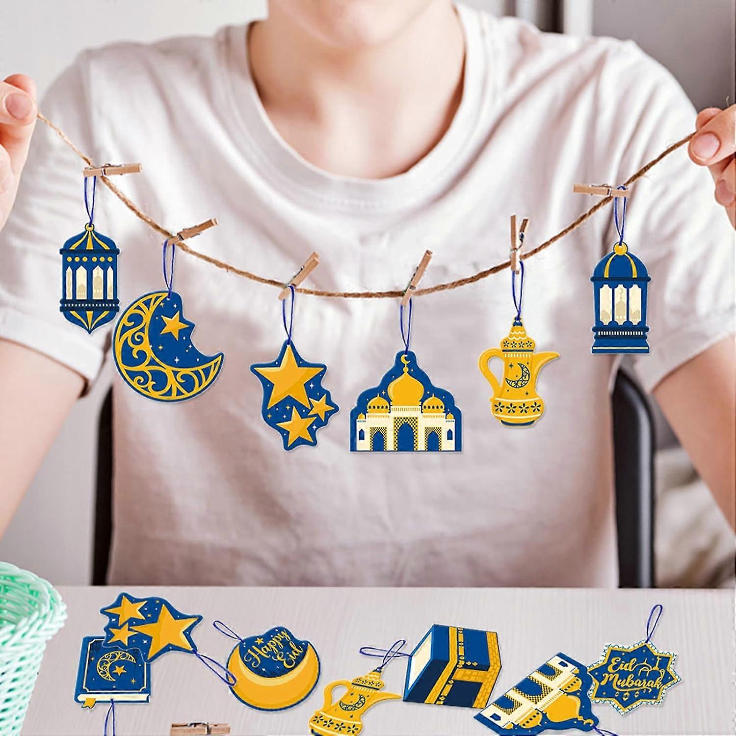 30pcs Eid Mubarak Hanging Decorations Ramadan Ornaments, Happy Eid ...