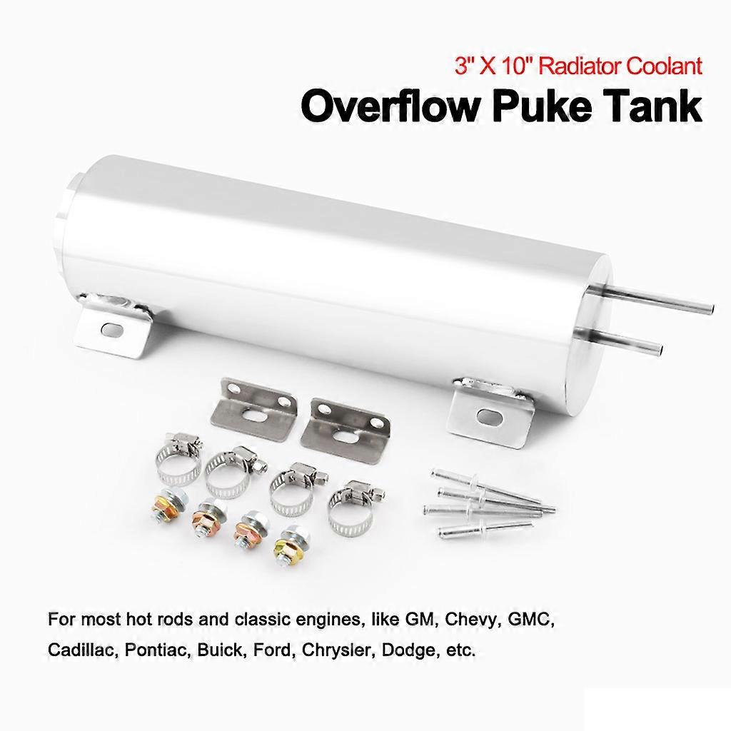Radiator Coolant Overflow Tank/Reservior 3"x10" Polished Stainless 32 ...