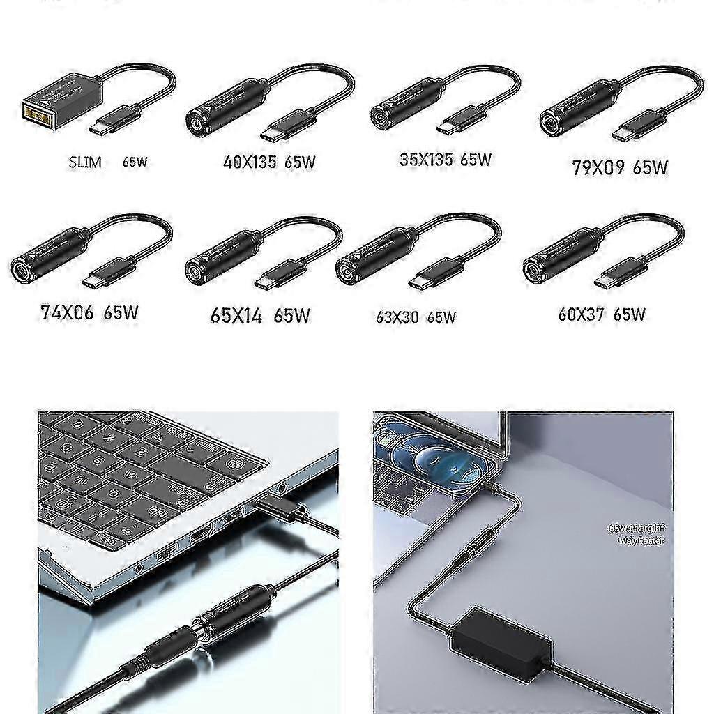 Dc Jack To Type-c Male Connector Adapter Cable Converter Cord For ...