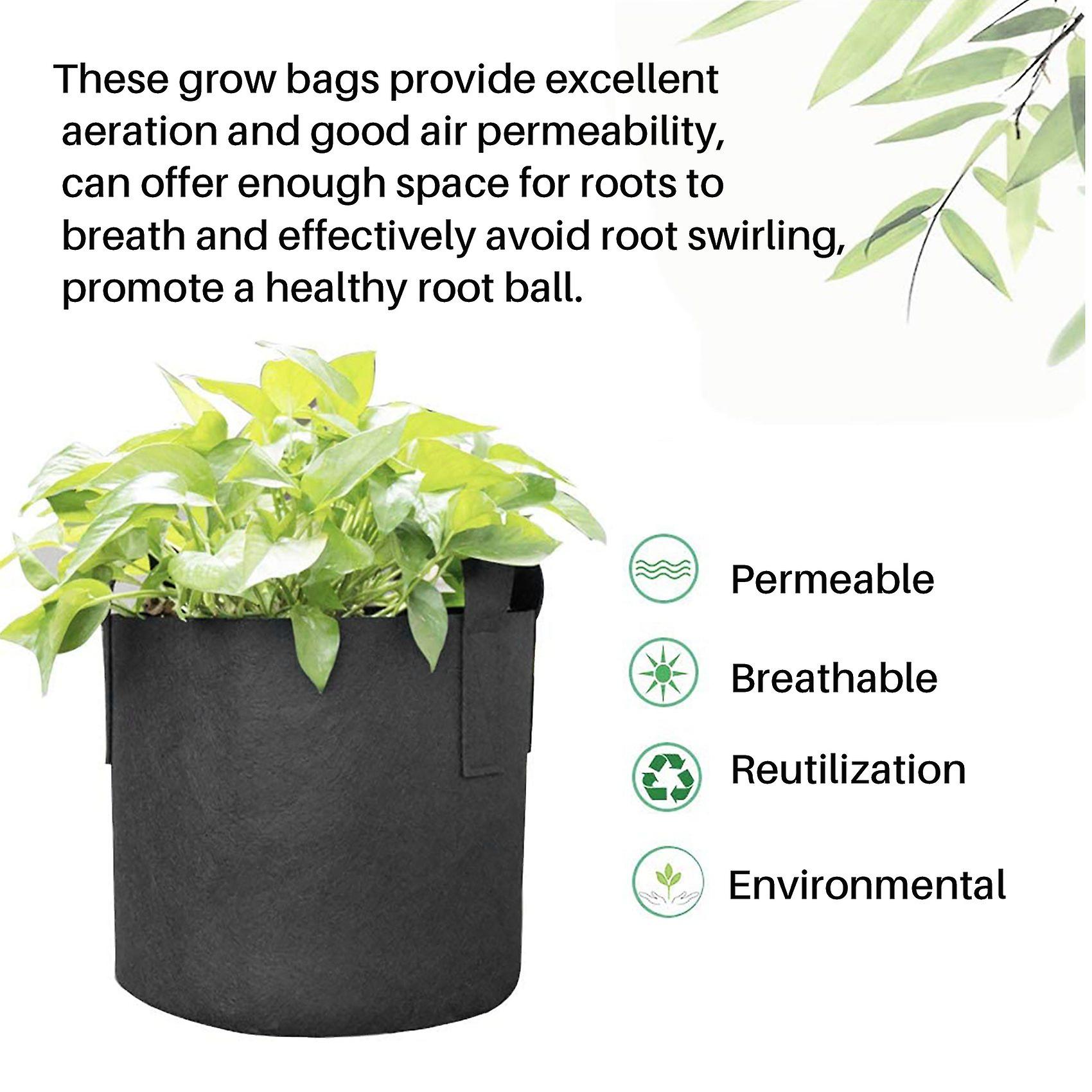 20-pack 2 Gallon Grow Bags, Fabric Pots Container Aeration Fabric Pots ...