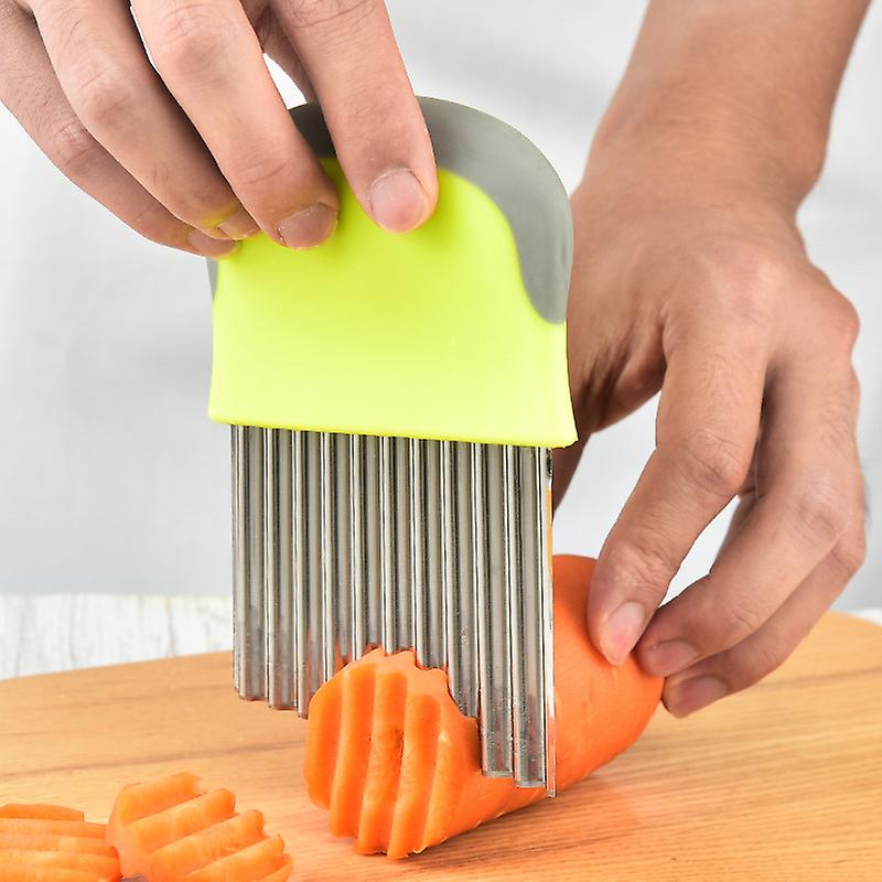 1pcs (grey Green) Kitchen Utensil With Stainless Steel Wavy Blade For ...